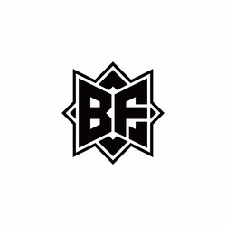 Bf monogram logo with diamond shape and triangle Vector Image