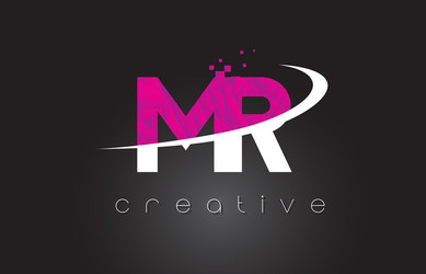 Mr m r letter modern logo design with yellow Vector Image