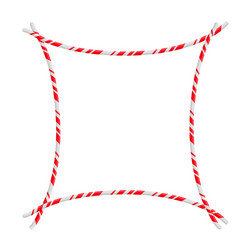 Candy cane frame border square shape christmas Vector Image