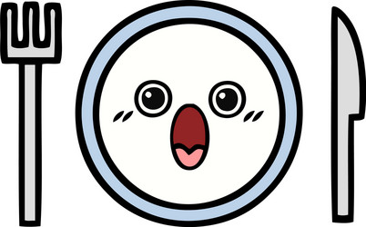 Cute cartoon dinner plate Royalty Free Vector Image