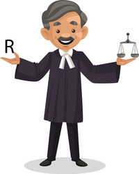 Cute judge girl cartoon character standing Vector Image