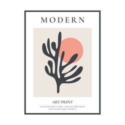 Contemporary algae floral poster abstract Vector Image