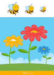Educational children game match size for kids Vector Image