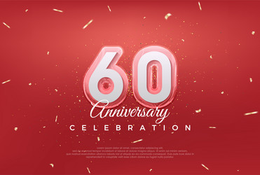 Gold line design for 60th anniversary celebration Vector Image
