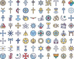 Religious icons set every single icon can Vector Image
