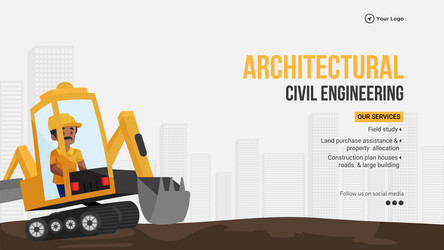 Architectural civil engineering landscape banner Vector Image