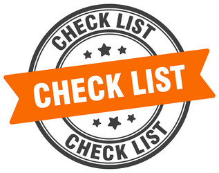 Check list stamp label on transparent Royalty Free Vector