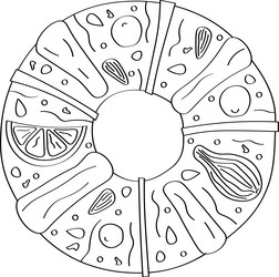 Christmas king cake Royalty Free Vector Image - VectorStock