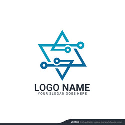 Abstract digital technology symbol logo design Vector Image