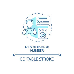 Driver license number concept icon Royalty Free Vector Image