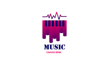 Music industry logo design Royalty Free Vector Image