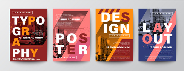 Set creative graphic design layout typography Vector Image