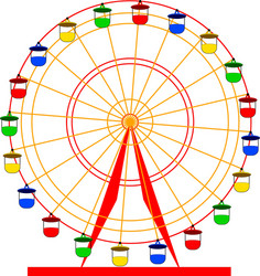 Silhouette attraction colorful ferris wheel Vector Image