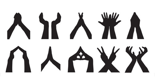 Human hands silhouettes Royalty Free Vector Image