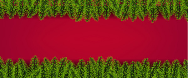 Christmas border with fir tree Royalty Free Vector Image