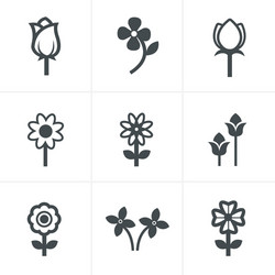 Flower icons for pattern Royalty Free Vector Image