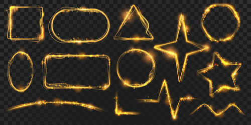 Set of mystical corners and frames borders magic Vector Image