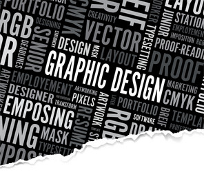 Graphic design word background Royalty Free Vector Image