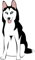 Husky Side Siberian Vector Images (49)