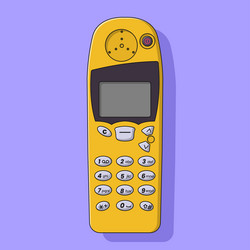 Old cell phone flat clean icon design element Vector Image