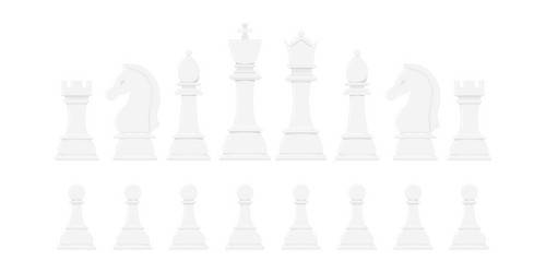 Chess pieces line icon set isolated Royalty Free Vector