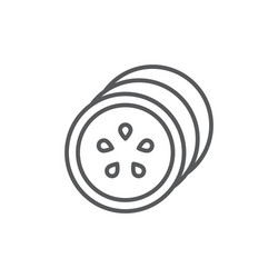 Cucumber slice icon symbol isolated on white Vector Image