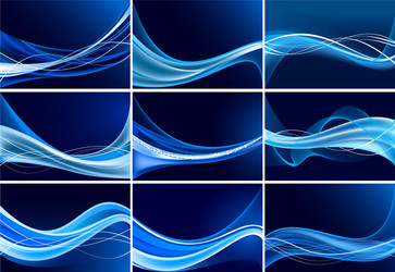 Abstract wave set Royalty Free Vector Image - VectorStock