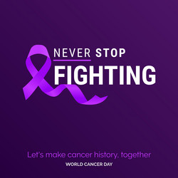 Never stop fighting ribbon typography lets take Vector Image