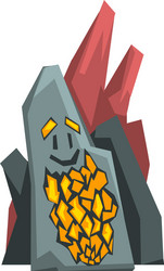 Fire stone monster fantasy mystic creature Vector Image