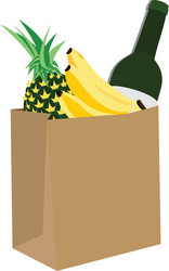 Paper shopping bag full of groceries products Vector Image