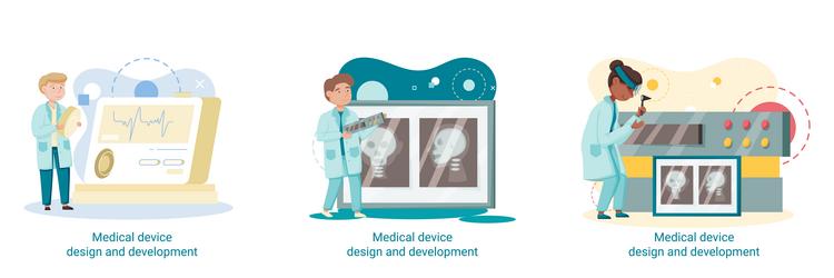 Medical device design and development banner Vector Image