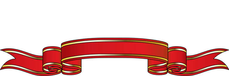 Red ribbon with golden stripes Royalty Free Vector Image