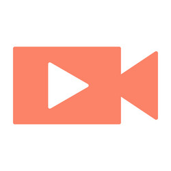 Video camera with play button silhouette icon Vector Image