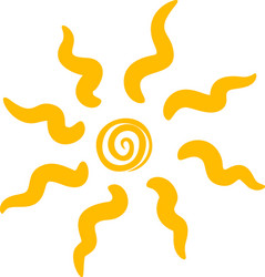 Sun yellow icon warm summer weather symbol Vector Image