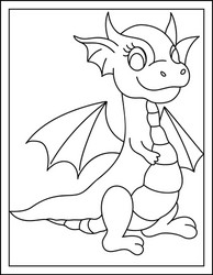 Cute dragon drawing Royalty Free Vector Image - VectorStock