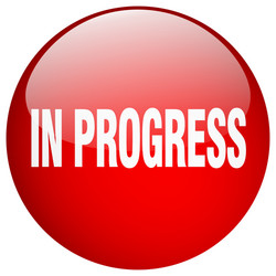 In progress green round gel isolated push button Vector Image