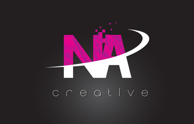 Na n a brushed letter logo design with creative Vector Image
