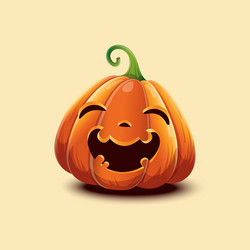 Realistic halloween pumpkin happy face Royalty Free Vector
