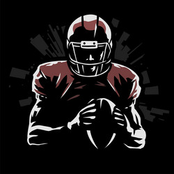 American football player on a black background Vector Image