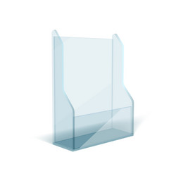 Blank flyer glass or plastic transparent stand Vector Image