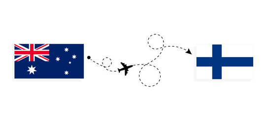 Flight and travel from finland to australia Vector Image