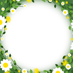 Green floral corners background set Royalty Free Vector