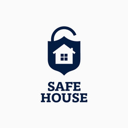 Modern professional sign logo safe house Vector Image