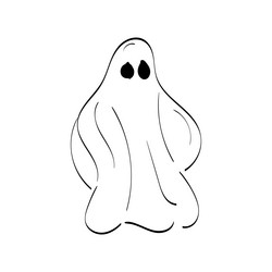 Spooky outline drawing - black and white Vector Image