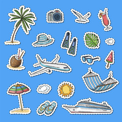 Travel and accommodation stickers Royalty Free Vector Image