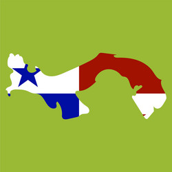 High resolution panama map with country flag Vector Image