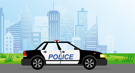 Police car emergency patrol vehicle side view Vector Image