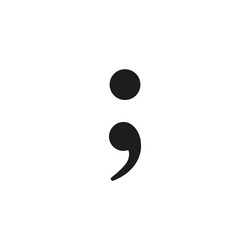 Semicolon symbol hand drawn with blue and pink Vector Image