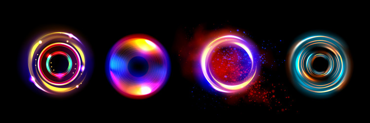 Realistic set of round light flares Royalty Free Vector