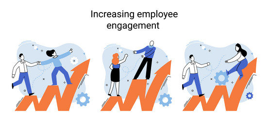 Increasing employee engagement fellow workers Vector Image